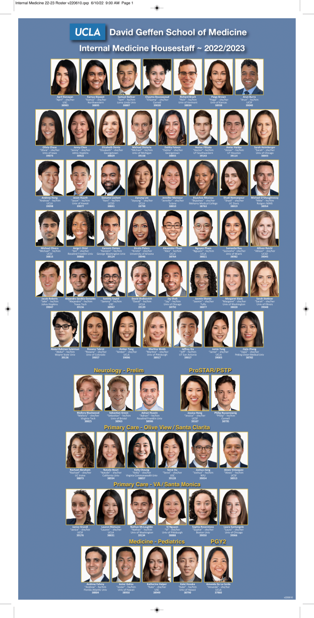 Current Residents - Internal Medicine Residency Program | UCLA Health